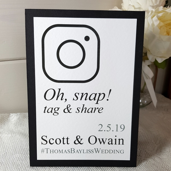a monochrome oh snap wedding sign - By Jo