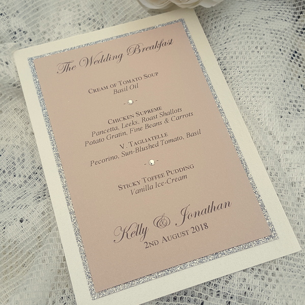 classic nude and ivory menu - By Jo