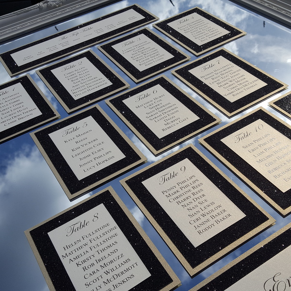 glitterati black and gold table plan - By Jo