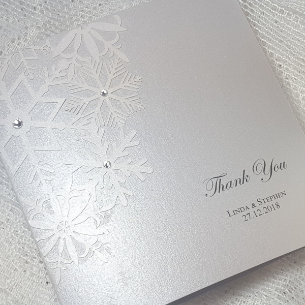 snowflake theme thank you card - By Jo