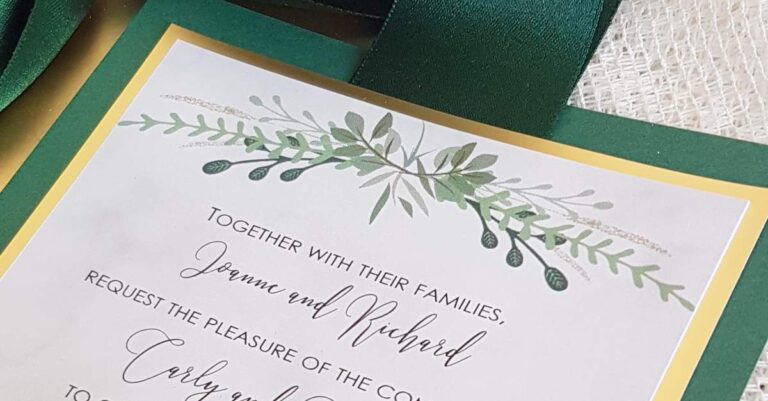 Modern greenery wedding invitations & stationery - By Jo Cardiff