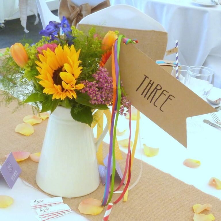 rainbow-wedding-table-number-flag - By Jo