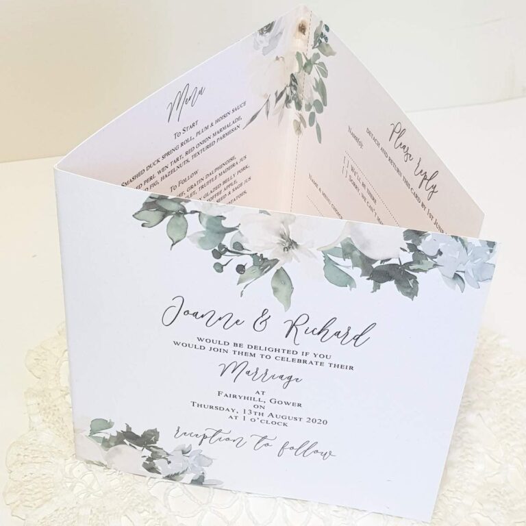 Concertina wedding invitations - By Jo Cardiff