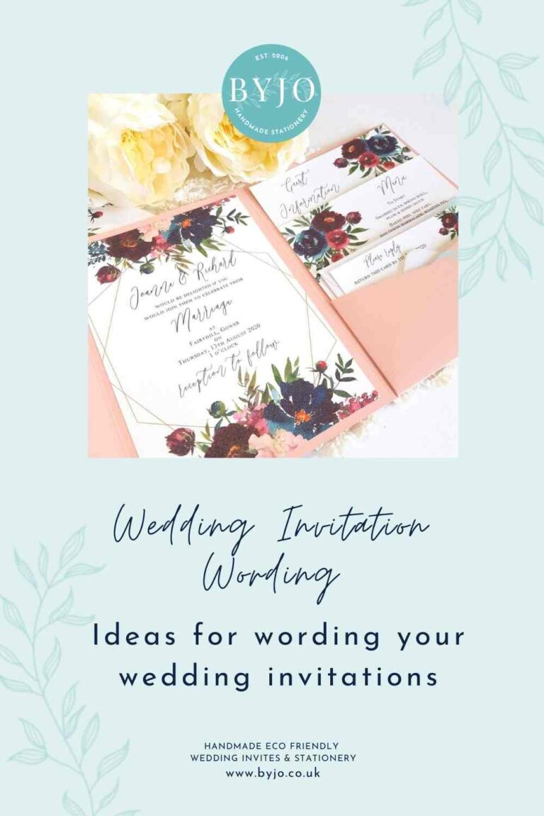 Wedding invitation wording ideas for UK weddings - By Jo