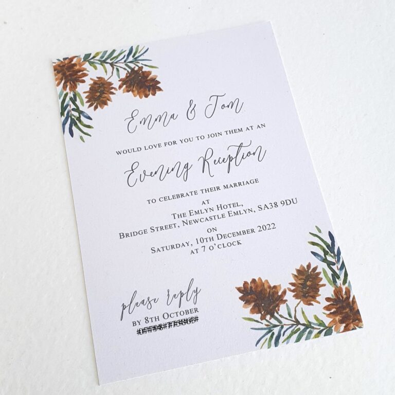 Evening reception invites - By Jo Wedding Stationery Cardiff